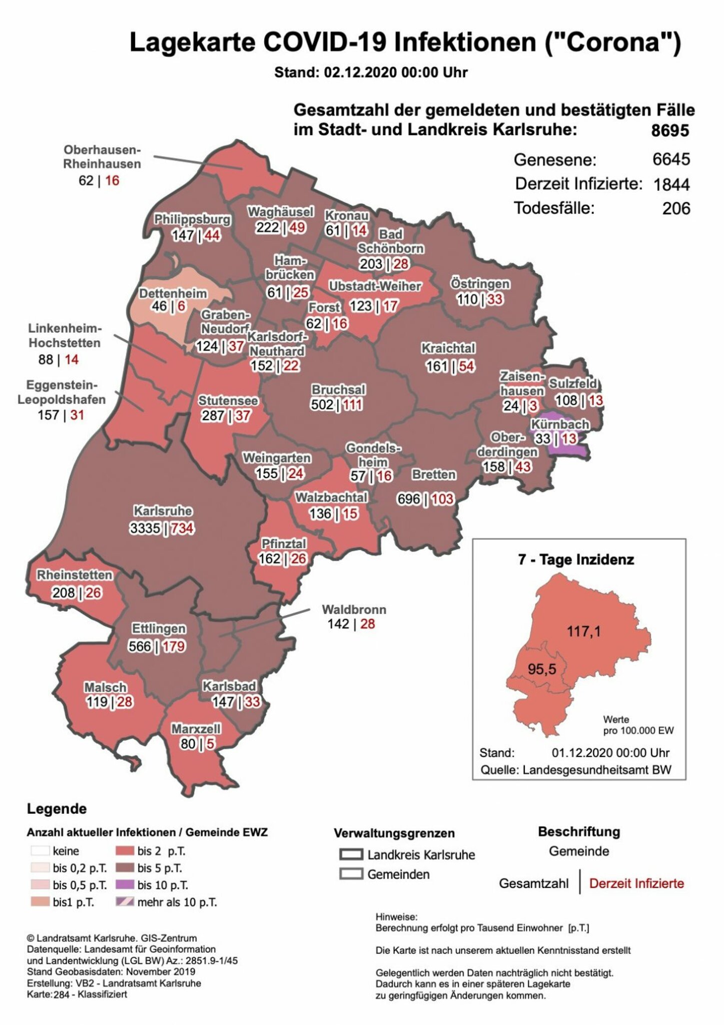 Corona in der Region und Baden-Württemberg (Stand: 2. Dezember ...