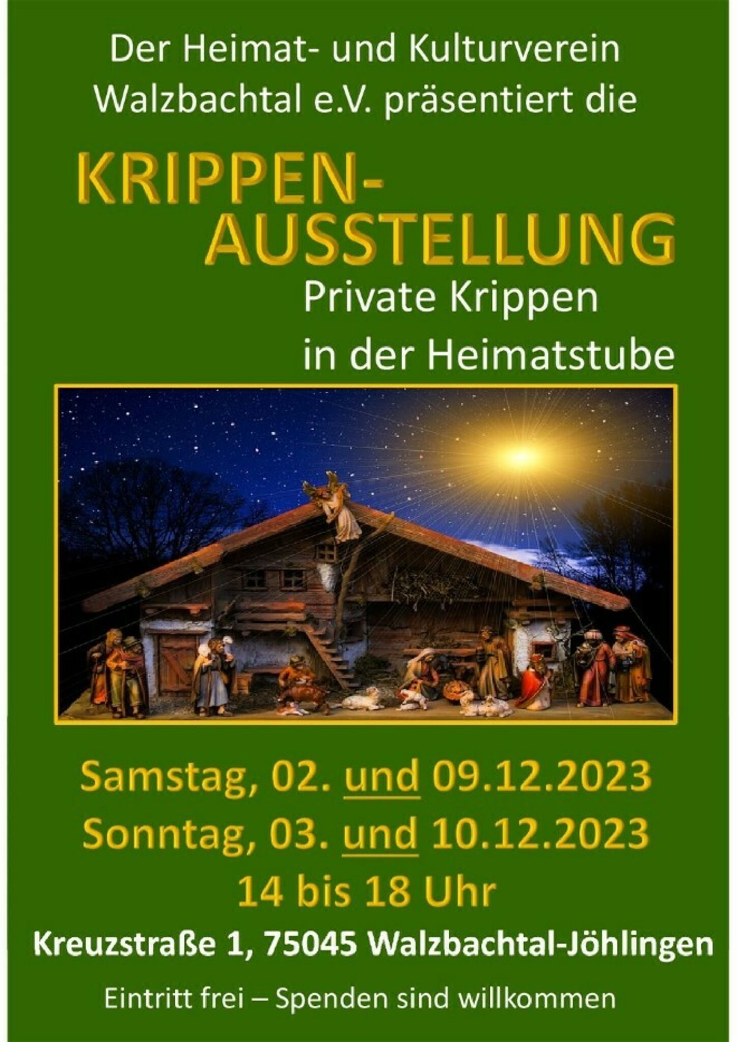 Heimat- und Kulturverein Walzbachtal e.V.: Einladung zur Krippenausstellung - Region